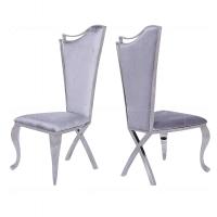 China 54x49x117cm Modern SS Dining Chairs With Black Velvet High Backrest for sale