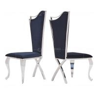 China 54x49x117cm Modern SS Dining Chairs With Black Velvet High Backrest for sale