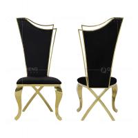 China 54x49x117cm Modern SS Dining Chairs With Black Velvet High Backrest for sale