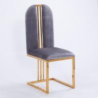 China OEM 44x50x103cm Modern Velvet Dining Chairs With Stainless Steel Legs for sale