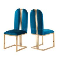 China OEM 44x50x103cm Modern Velvet Dining Chairs With Stainless Steel Legs for sale