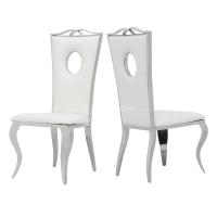 China Modern 56x50x110cm Leather Dining Room Chair Highback Black PU Dining Chairs for sale