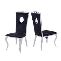 China Modern 56x50x110cm Leather Dining Room Chair Highback Black PU Dining Chairs for sale