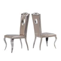 China Modern 56x50x110cm Leather Dining Room Chair Highback Black PU Dining Chairs for sale