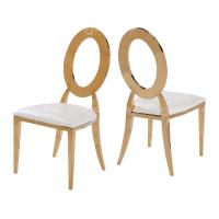 China Stackable 47x59x94cm Hotel Banquet Chairs Stainless Steel Wedding Chairs for sale