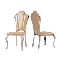 China Durable 0.12m3 Leather Restaurant Chair 52x51x110cm Stainless Steel Dining Chairs for sale