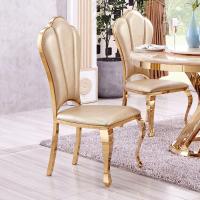China Durable 0.12m3 Leather Restaurant Chair 52x51x110cm Stainless Steel Dining Chairs for sale