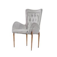 China Luxury Velvet OEM SS Dining Chairs Silver Golden Dining Room Furniture for sale