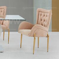 China Luxury Velvet OEM SS Dining Chairs Silver Golden Dining Room Furniture for sale