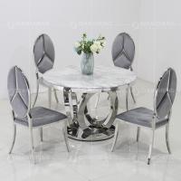 China QIANCHENG Anti Oxidation SS Dining Tables Dia130x75cm Round Marble Top for sale