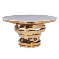 China Modern Round Dia 160x77cm SS Dining Tables Fixed white MDF Top for sale