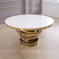 China Modern Round Dia 160x77cm SS Dining Tables Fixed white MDF Top for sale