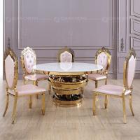 China Modern Round Dia 160x77cm SS Dining Tables Fixed white MDF Top for sale