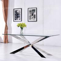 China Clear 0.82CBM SS Dining Tables 4 Seater 93kg Modern Dining Room Table for sale