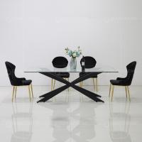 China Clear 0.82CBM SS Dining Tables 4 Seater 93kg Modern Dining Room Table for sale