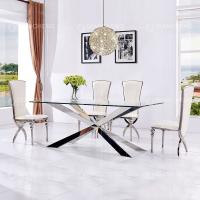 China Clear 0.82CBM SS Dining Tables 4 Seater 93kg Modern Dining Room Table for sale