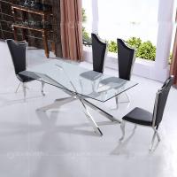 China Clear 0.82CBM SS Dining Tables 4 Seater 93kg Modern Dining Room Table for sale
