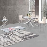 China Clear 0.82CBM SS Dining Tables 4 Seater 93kg Modern Dining Room Table for sale