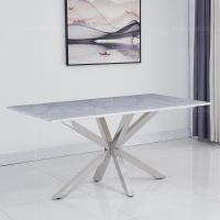 China 180x90x75cm 4 Seater Rectangle Dining Table Marble Top Minimalist Style for sale