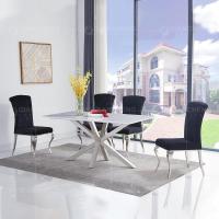 China 180x90x75cm 4 Seater Rectangle Dining Table Marble Top Minimalist Style for sale