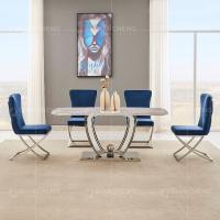 China Qiancheng 200x100x75cm Marble Top Restaurant Tables Smooth SS Lightweight Frame for sale