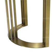 China Italian 200x100x75cm Luxury Marble Dining Table Gold Stainless Steel leg for sale