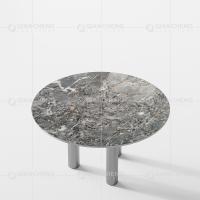China 20mm Thick Sintered Stone Dining Table 180cm Silver Stainless Steel for sale