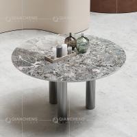 China 20mm Thick Sintered Stone Dining Table 180cm Silver Stainless Steel for sale