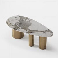China Uber Stylish 0.4CBM Luxury Marble Dining Table 8 Seater 1.2mm 201 Stainless Steel for sale