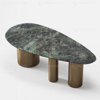China Uber Stylish 0.4CBM Luxury Marble Dining Table 8 Seater 1.2mm 201 Stainless Steel for sale