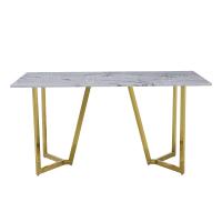 China 6 Seater Luxury Marble Dining Table Sintered Stone Top Dining Table for sale
