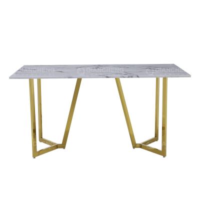 China 6 Seater Luxury Marble Dining Table Sintered Stone Top Dining Table for sale