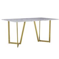 China 6 Seater Luxury Marble Dining Table Sintered Stone Top Dining Table for sale