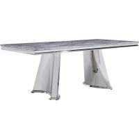 China Luxury Modern 200cm Grey Marble Top Dining Table 78inchx39inchx30inch for sale