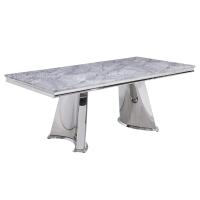 China Luxury Modern 200cm Grey Marble Top Dining Table 78inchx39inchx30inch for sale