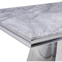 China Luxury Modern 200cm Grey Marble Top Dining Table 78inchx39inchx30inch for sale
