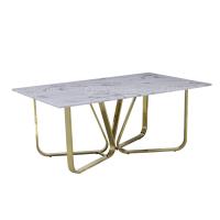 China Rose Gold OEM Luxury Marble Dining Table 6 Seater Naturally hard wearing for sale
