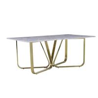 China Rose Gold OEM Luxury Marble Dining Table 6 Seater Naturally hard wearing for sale