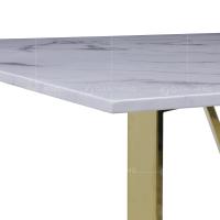 China Rose Gold OEM Luxury Marble Dining Table 6 Seater Naturally hard wearing for sale