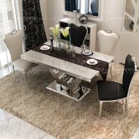 China Modern 150x90x75cm 6 Seater Marble Top Dining Table Qiancheng Furniture for sale