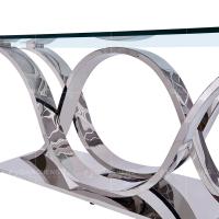 China 0.6m3 Modern 8 Seater Dining Table 78inch Stainless Steel Glass Dining Table for sale
