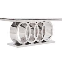 China 180x90x76cm 8 Seater Marble Dining Table Stainless Steel gold color for sale