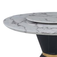 China French Style 20mm Luxury Marble Dining Table 200x100x75cm Stainless Steel Frame for sale