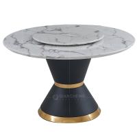China French Style 20mm Luxury Marble Dining Table 200x100x75cm Stainless Steel Frame for sale