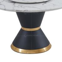 China French Style 20mm Luxury Marble Dining Table 200x100x75cm Stainless Steel Frame for sale