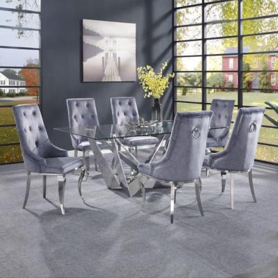 China 78x40x30inch Tempered Glass Dining Table Luxury Room Furniture for sale