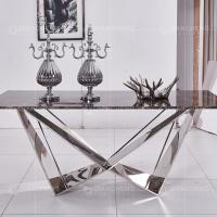 China ODM Modern Dining Room Furniture 123kg Tempered Glass Rectangular Table for sale