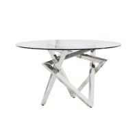 China Dia 130cmx75cm Round Tempered Glass Dining Table Italian light luxury style for sale