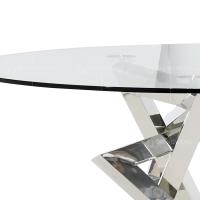 China Dia 130cmx75cm Round Tempered Glass Dining Table Italian light luxury style for sale