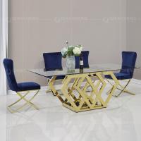 China 6 Seater Tempered Glass Dining Table for sale